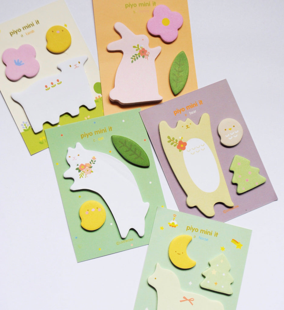 Furry friends sticky page markers and memo note set – Cute Delight