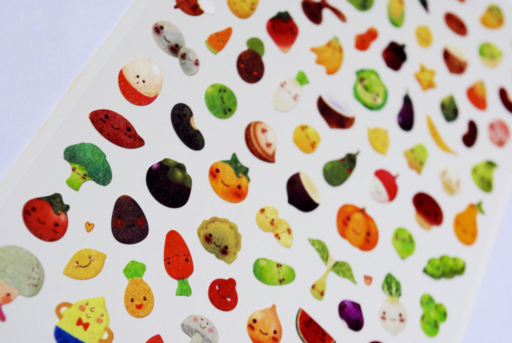 Five-a-day healthy food seal stickers – Cute Delight